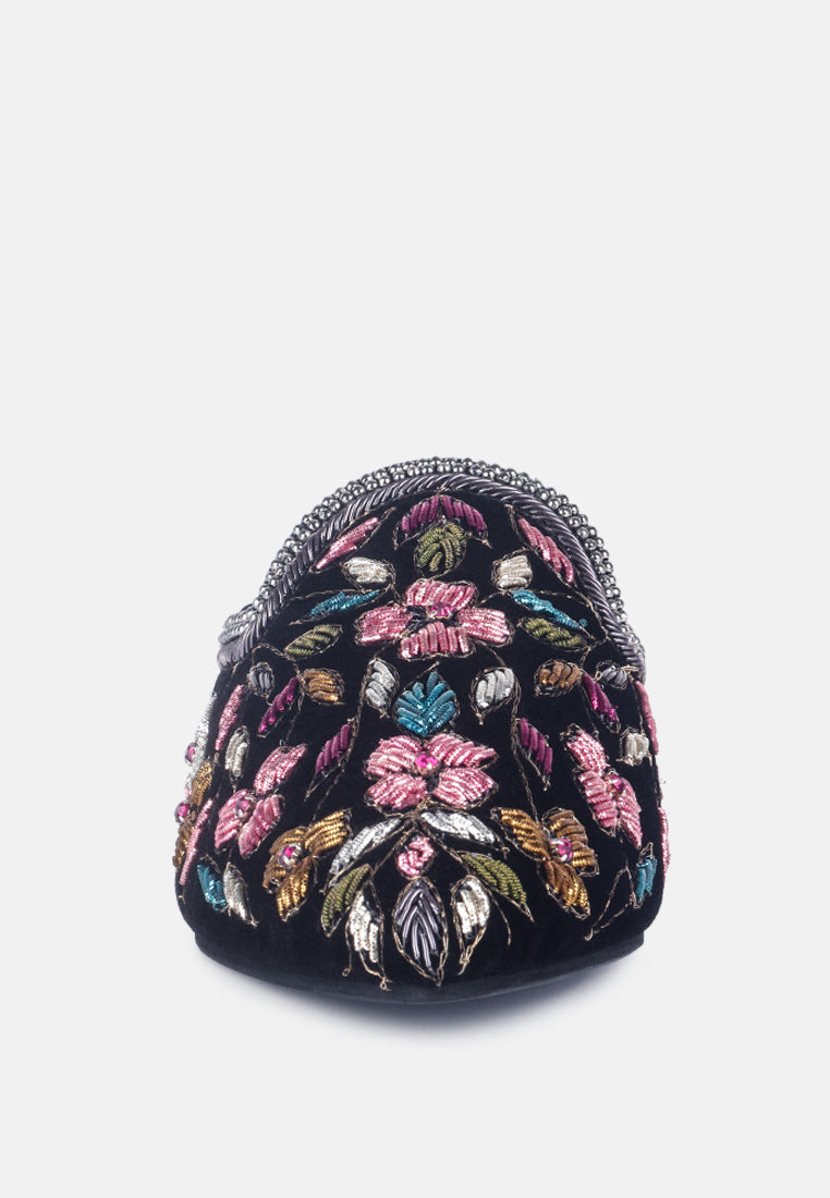 Buy Marcella Black Embroidered Mules | Mules | Rag & Co United States