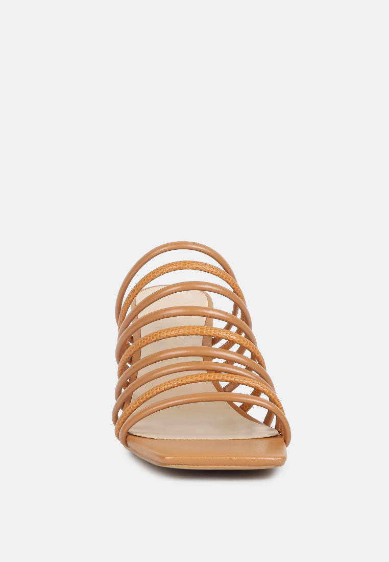 Buy Fairleigh Tan Strappy Slip On Sandals | Sandals | Rag & Co United ...
