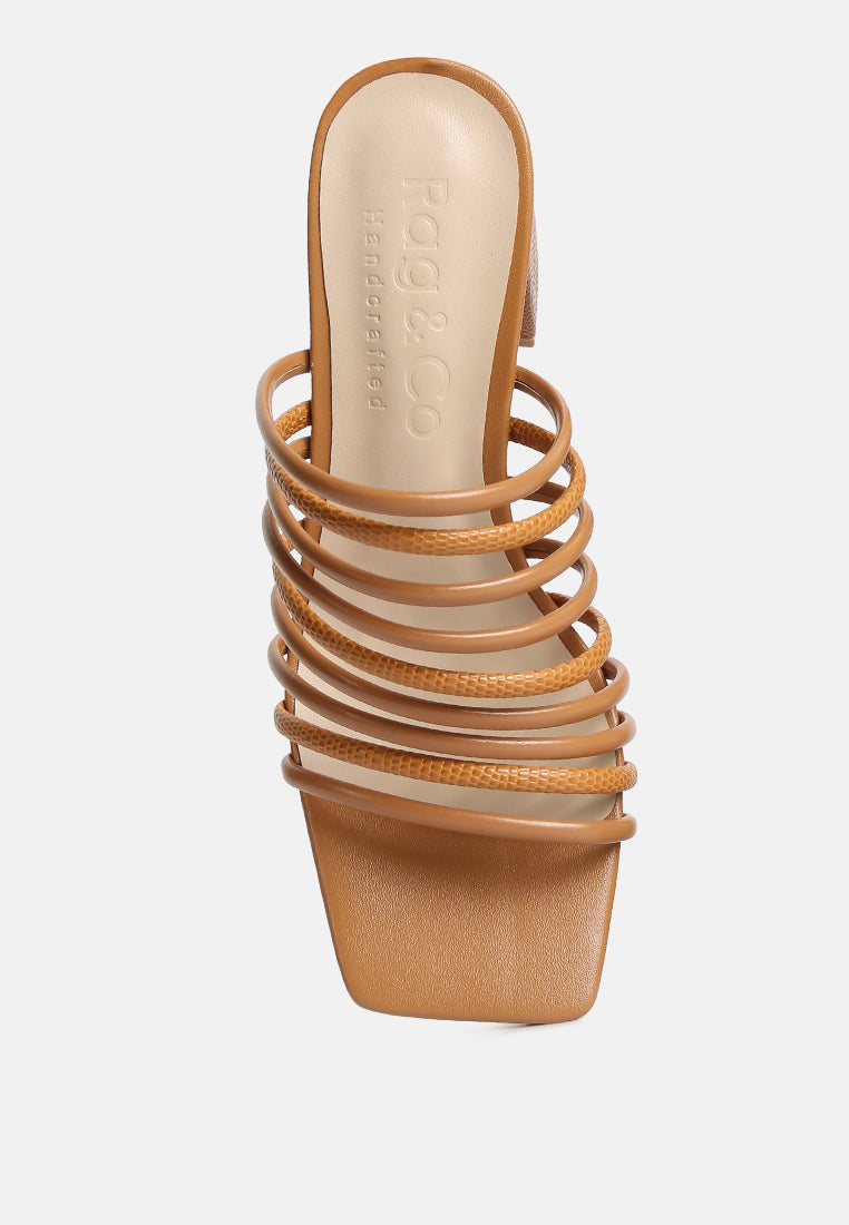 Buy Fairleigh Tan Strappy Slip On Sandals | Sandals | Rag & Co United ...